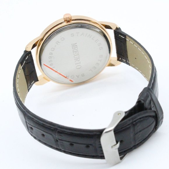 Mreurio | Accessories | Mreurio Watch Quartz Mens Classic Casual Gold ...